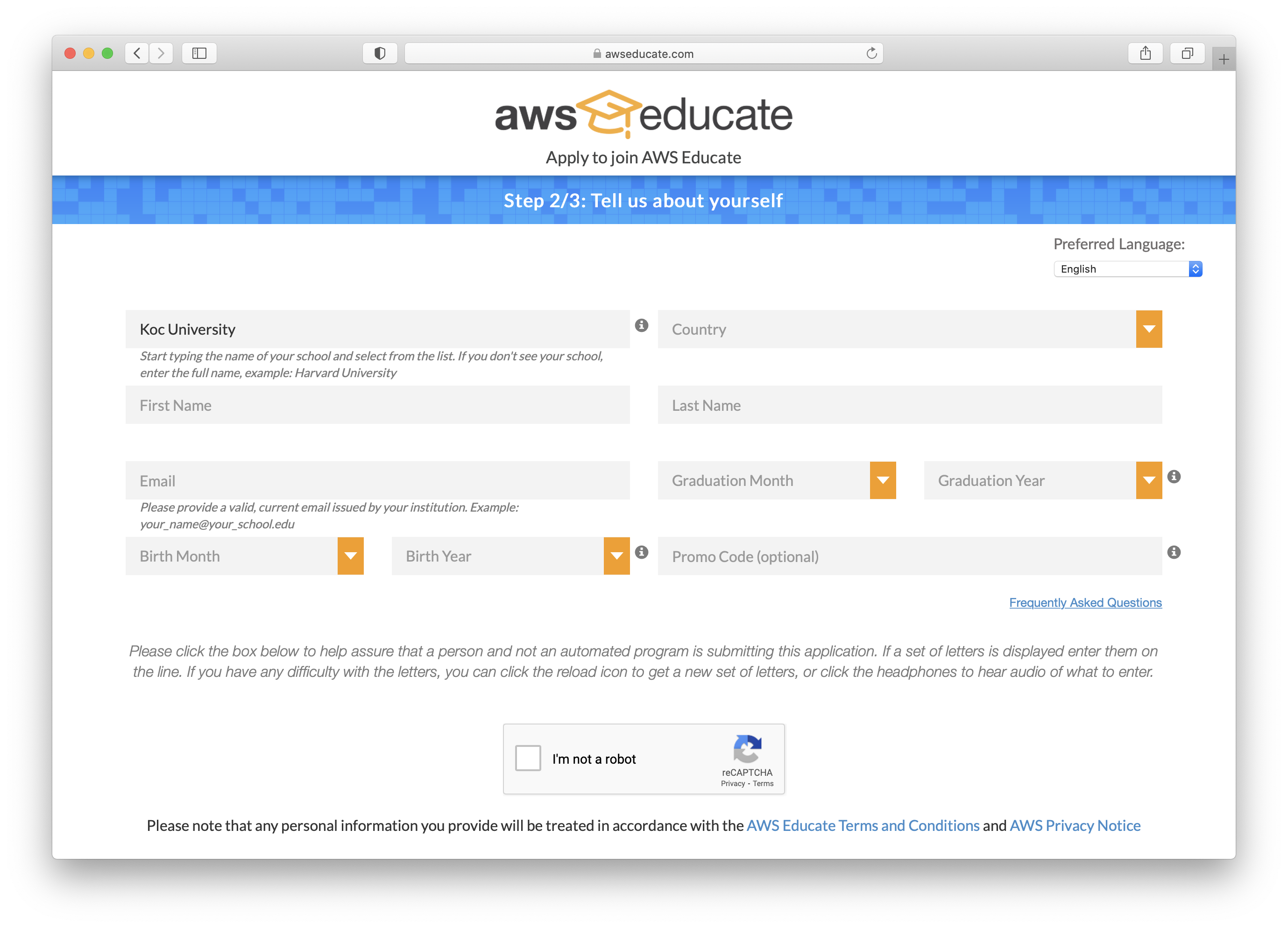 AWS Educate: How to apply AWS Educate as a KU Student