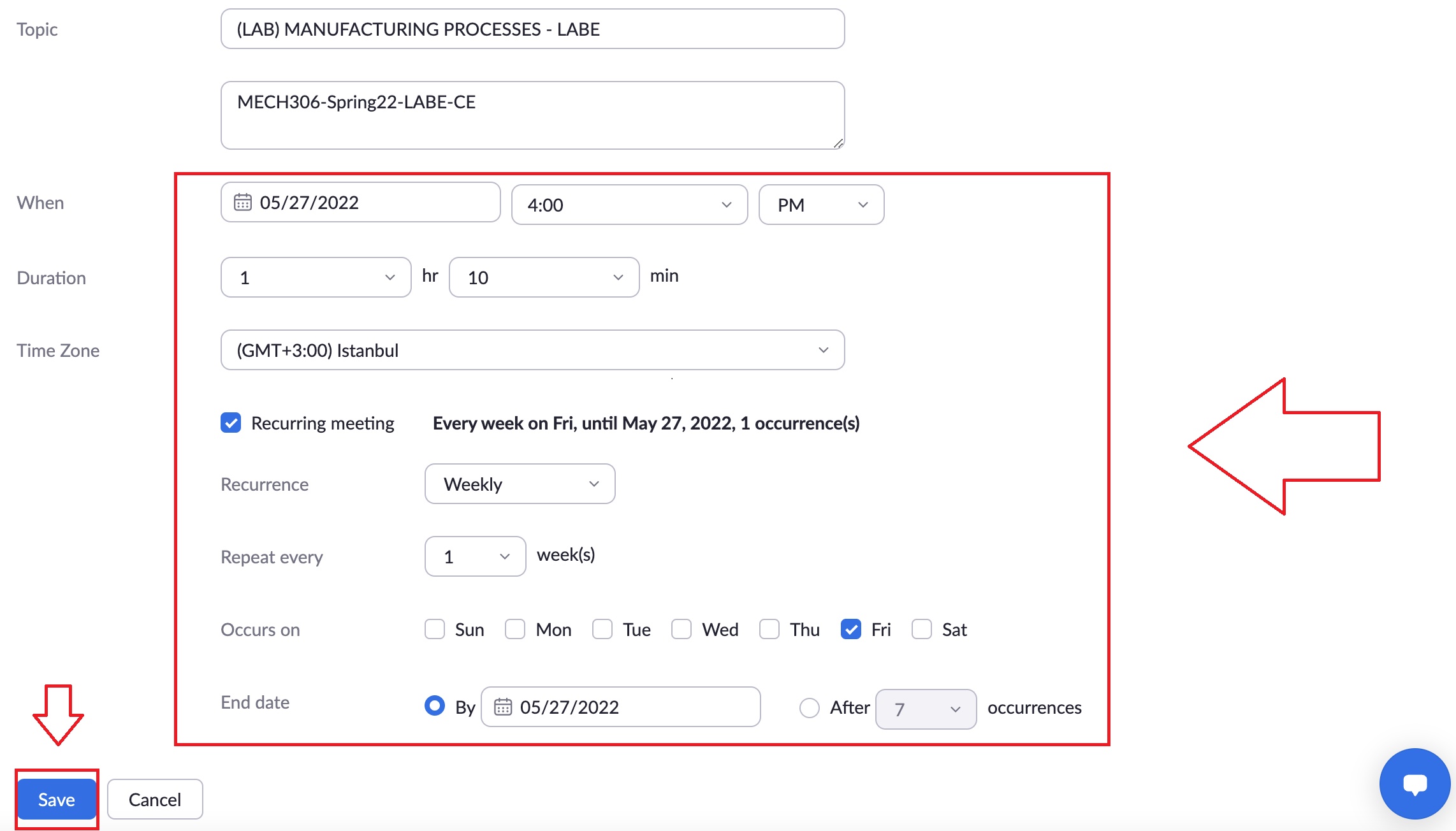 Zoom: Adding and Editing Occurrences