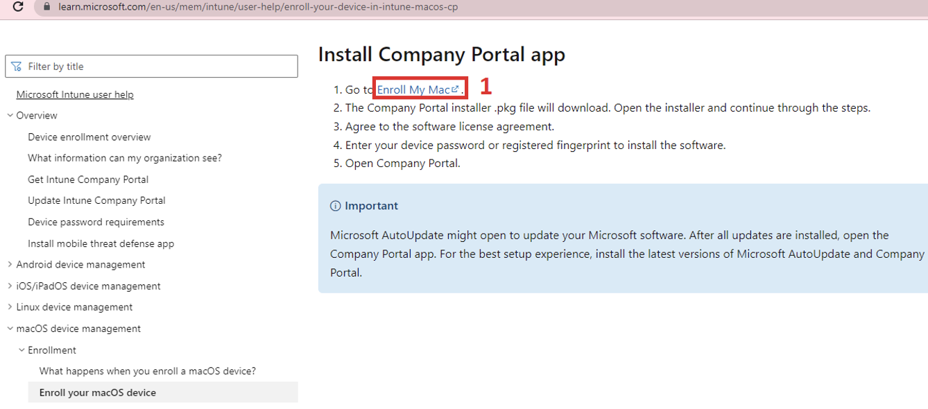 Mobile Device Registration System - Enroll your macOS device