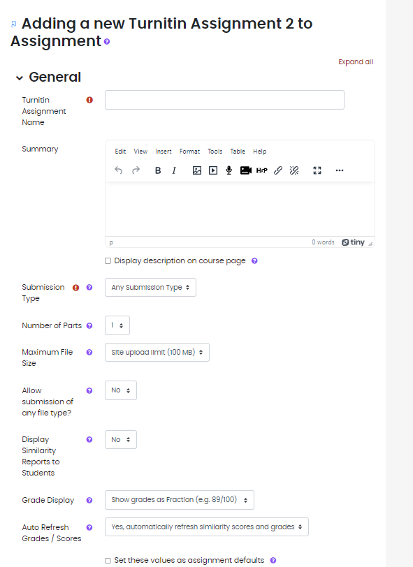 How to Create a Turnitin Assignment